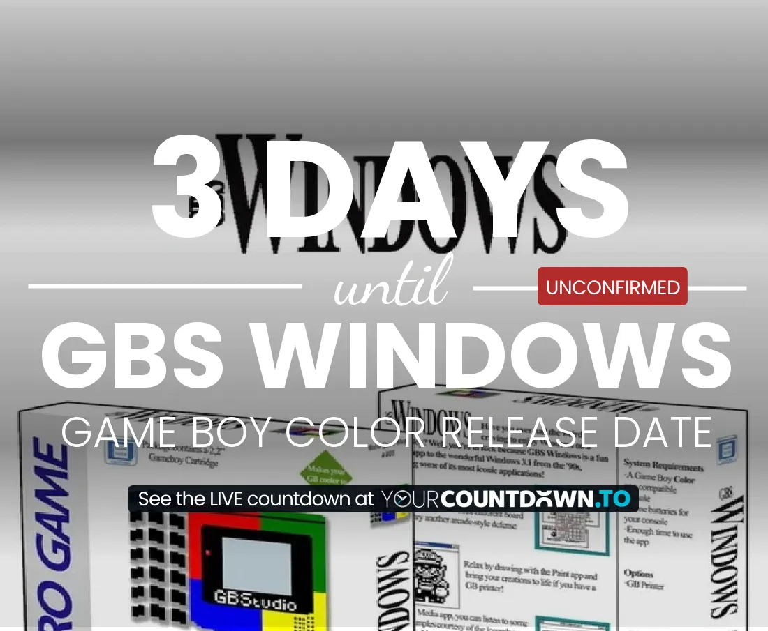 Countdown To GBS Windows | Game Boy Color Release Date