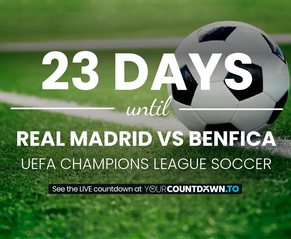 Real Madrid vs Benfica Countdown | 2026 | Soccer